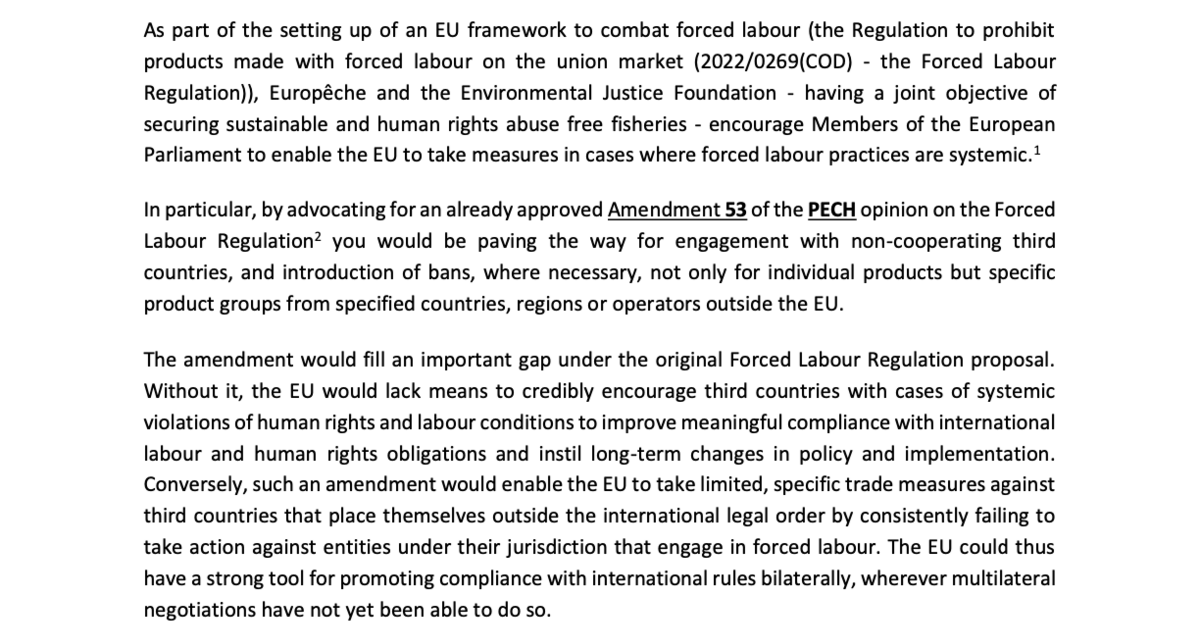 Environmental Justice Foundation | Enabling action in cases of…