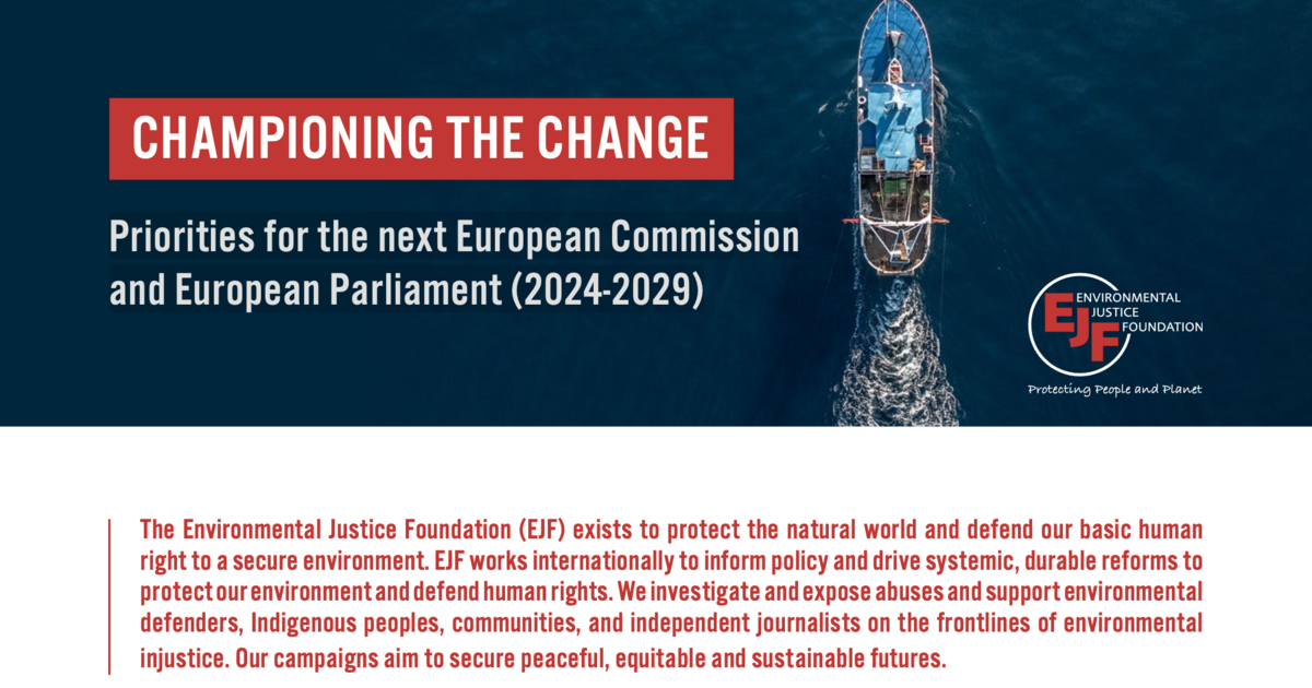 Environmental Justice Foundation | Priorities for the next European…